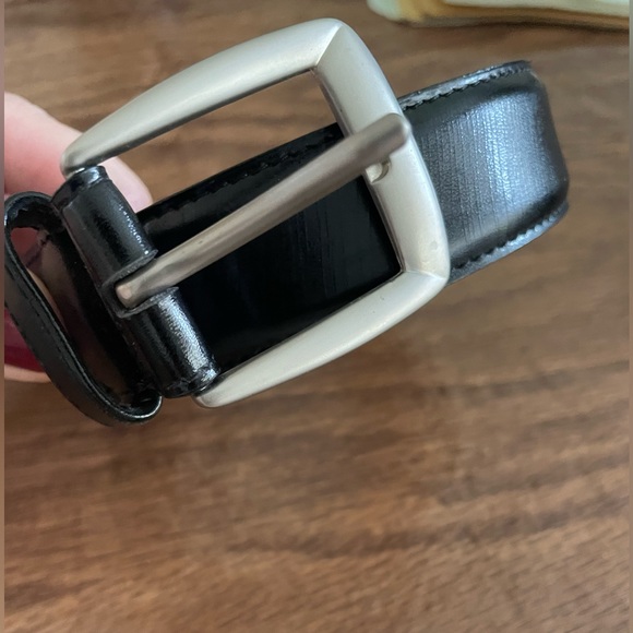 Accessories | Mens Black Belt With Silver Buckleet71 Italian Style ...